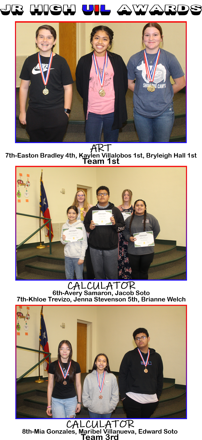 Springlake-Earth Junior High School | SEJH UIL Awards